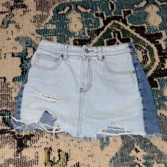 PacSun | Skirts | Pacsun Twotone Denim Mini Skirt | Poshmark